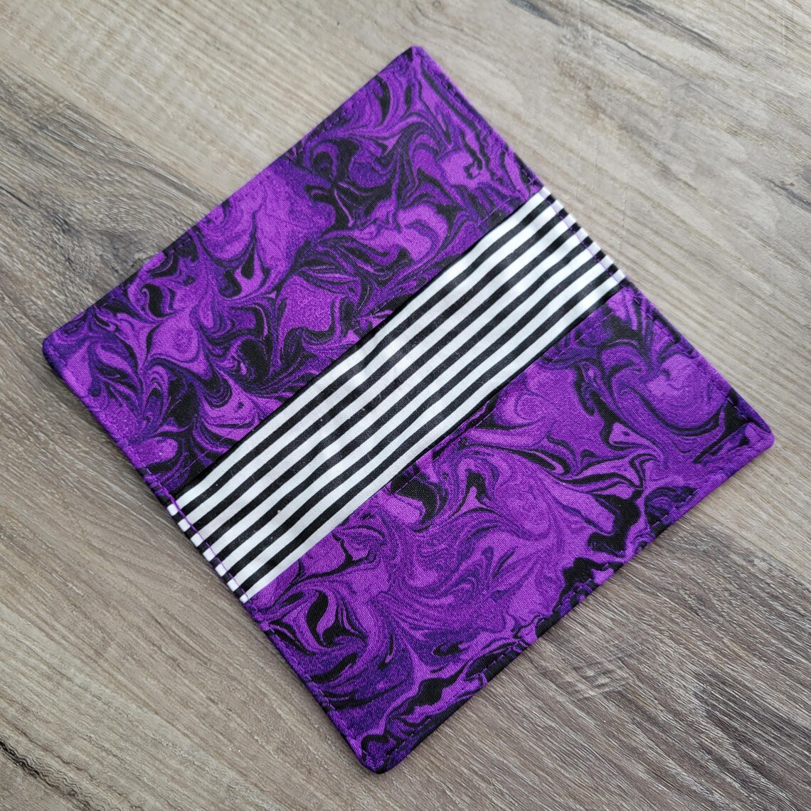 Handmade Fabric Checkbook Cover: Purple Swirl Cotton - Etsy