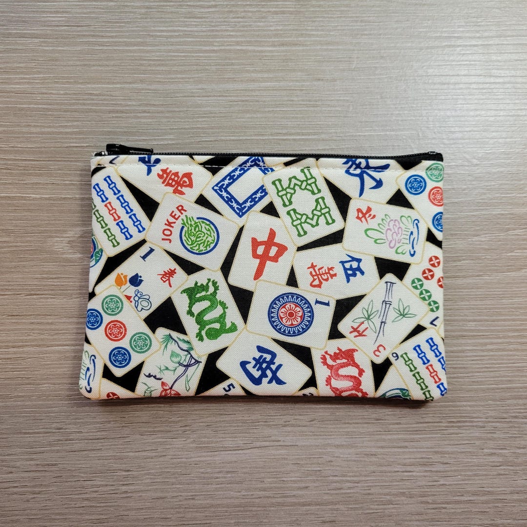 Pick Your Size Mahjong Fabric Zipper Pouch Gifts for Women Zip Pouch ...