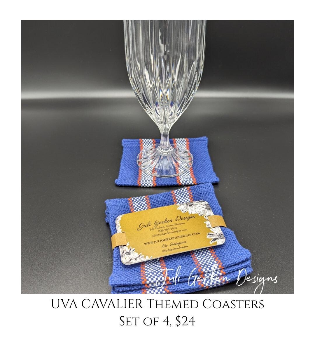 Handwoven UVA Coasters: University of Virginia Cavaliers Gift (set of 4 ...