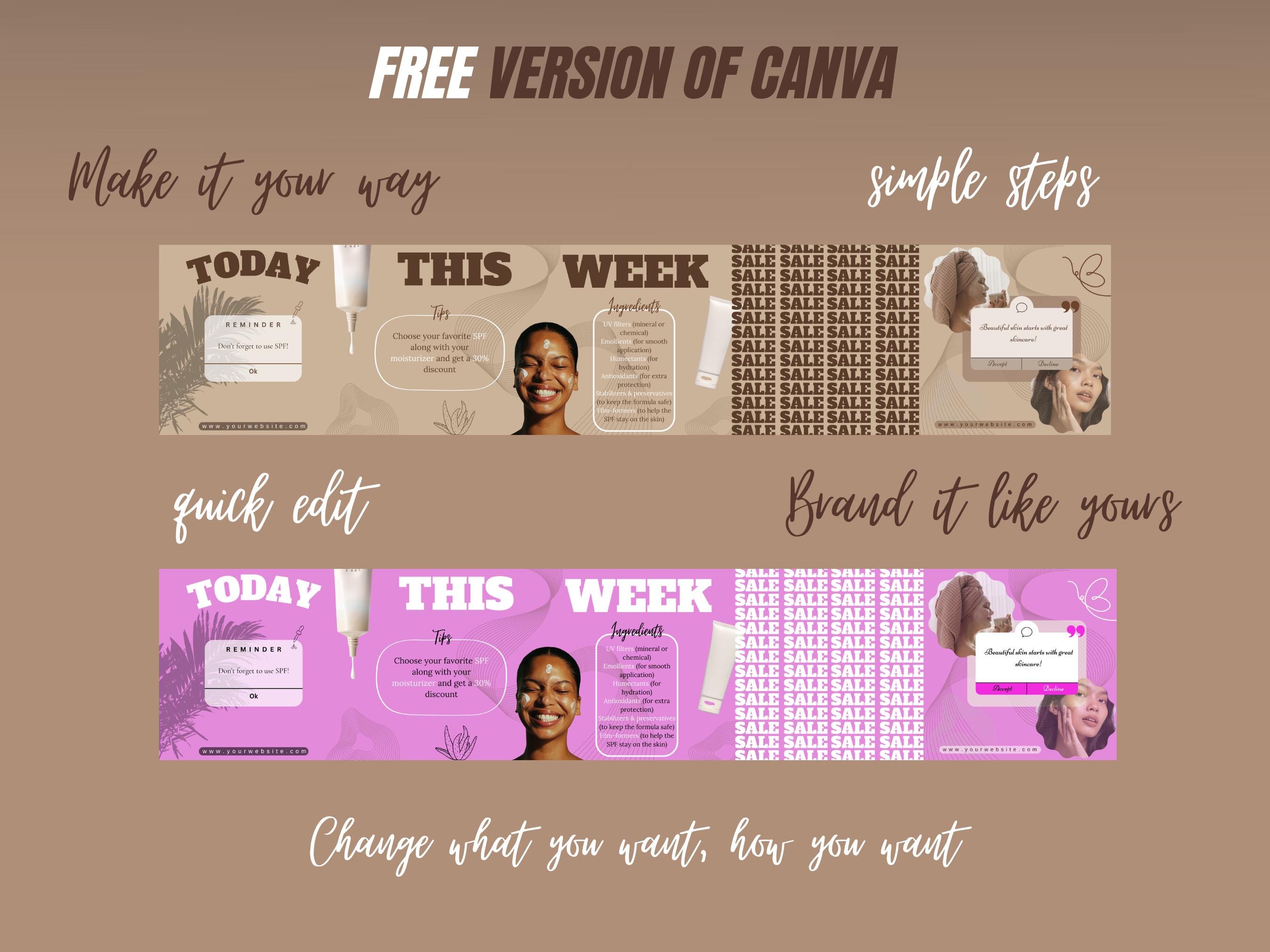 Skincare Instagram Carousel Templates | Beauty Content Canva Templates ...