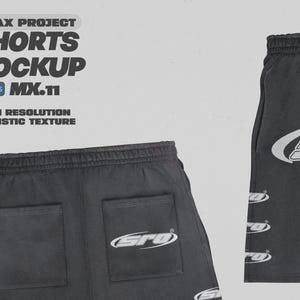 Shorts Mockup PSD – Front & Back View | Realistic Texture| Editable ...