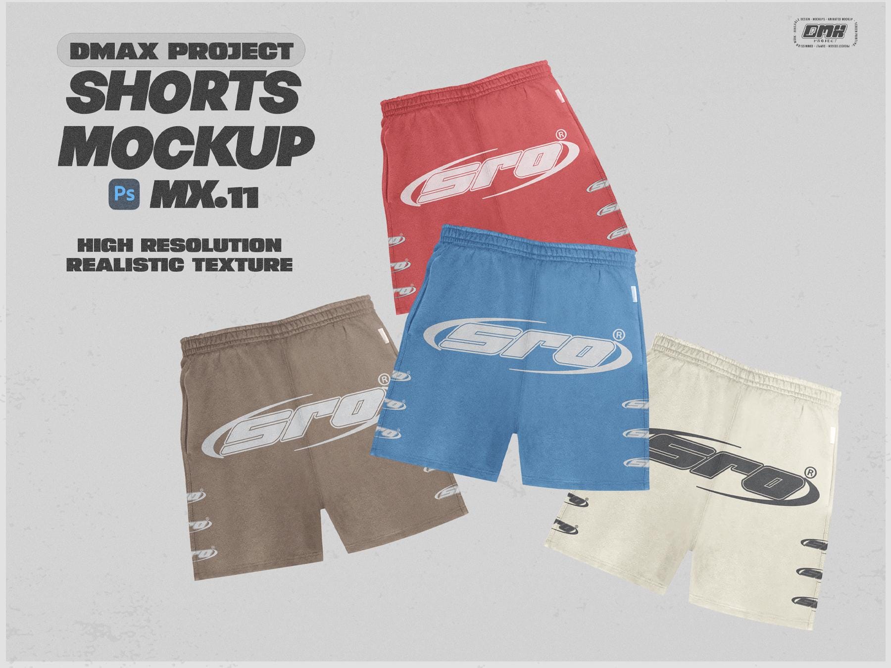 Shorts Mockup PSD – Front & Back View | Realistic Texture| Editable ...