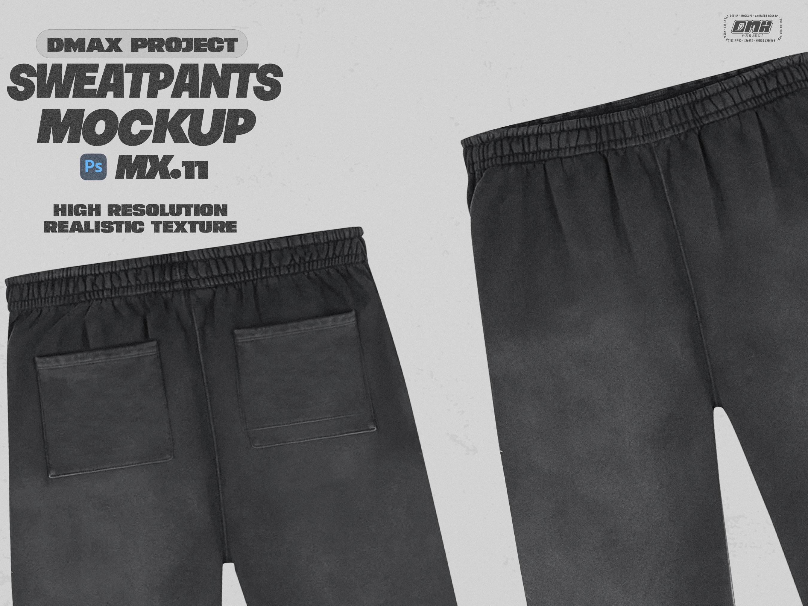 Sweatpants Mockup PSD – Realistic Texture | Front & Back View ...