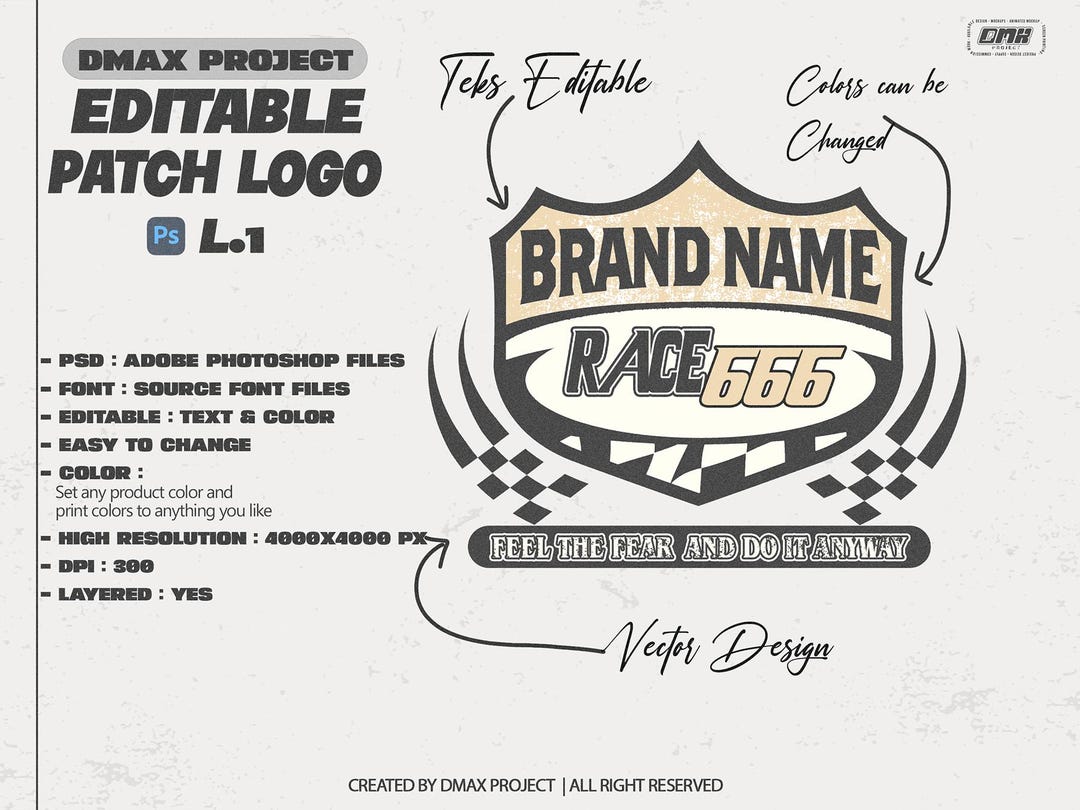 LOGOS - Editable Patch Logo - Text and Colors - Vector Design - Etsy