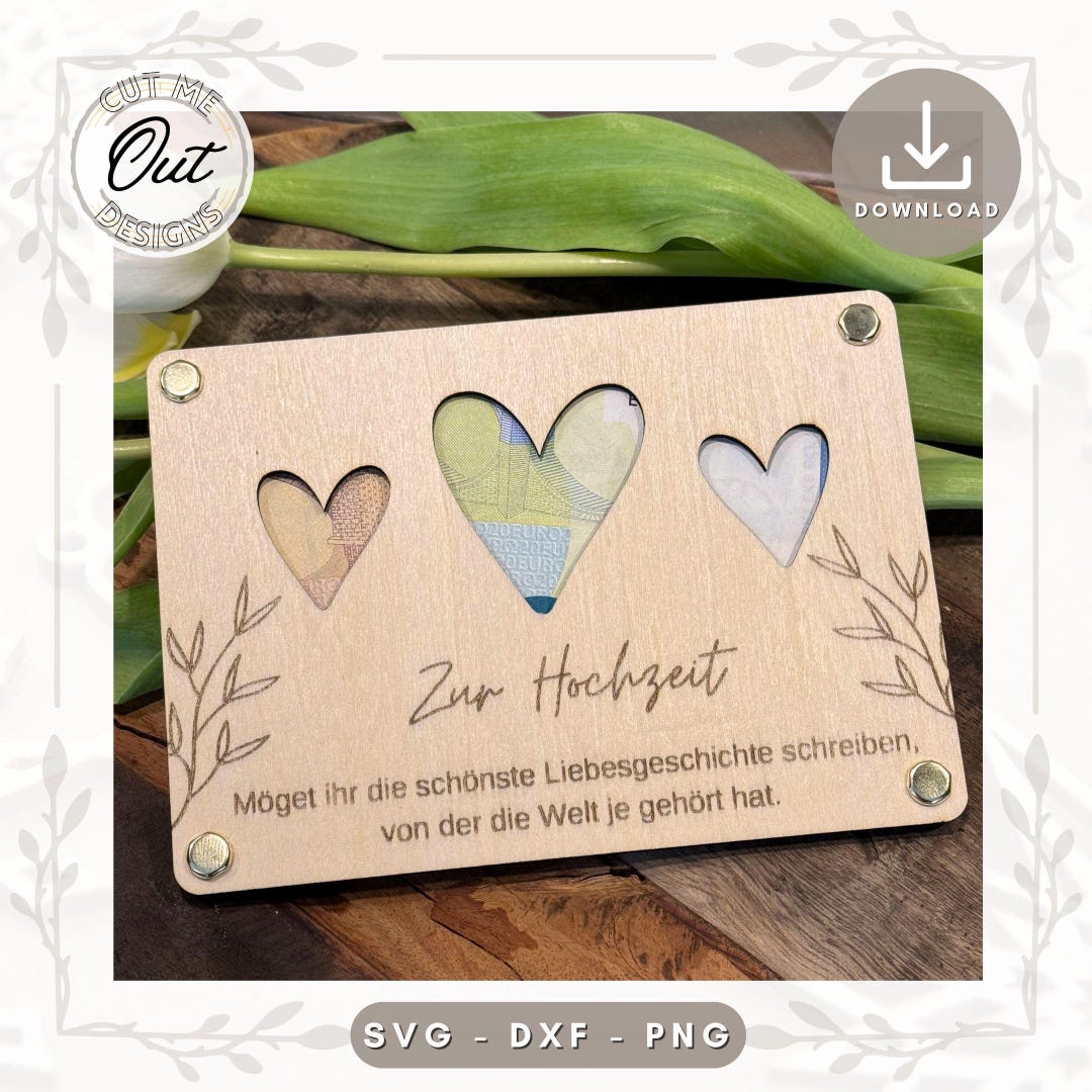 Laser File Money Gift for Wedding SVG DXF Gift for Money Voucher ...