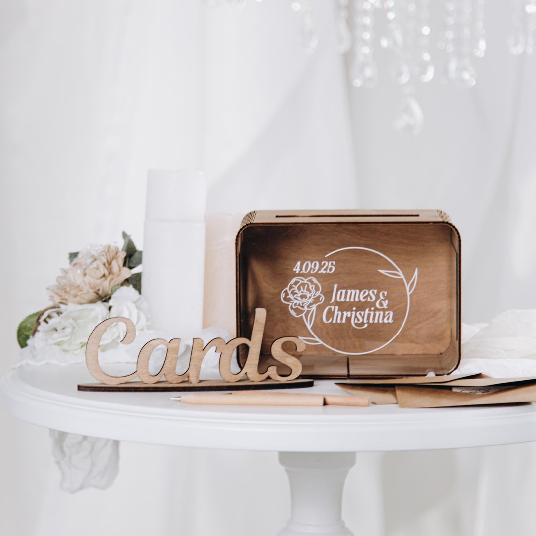 Personalized Wedding Gift Card Box, Boho Centerpiece Decorations, Wood ...