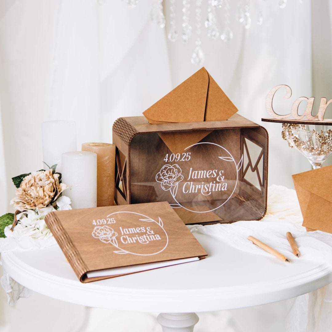 Personalized Card Box With Slot for Wedding Decor and Gift, Classic ...