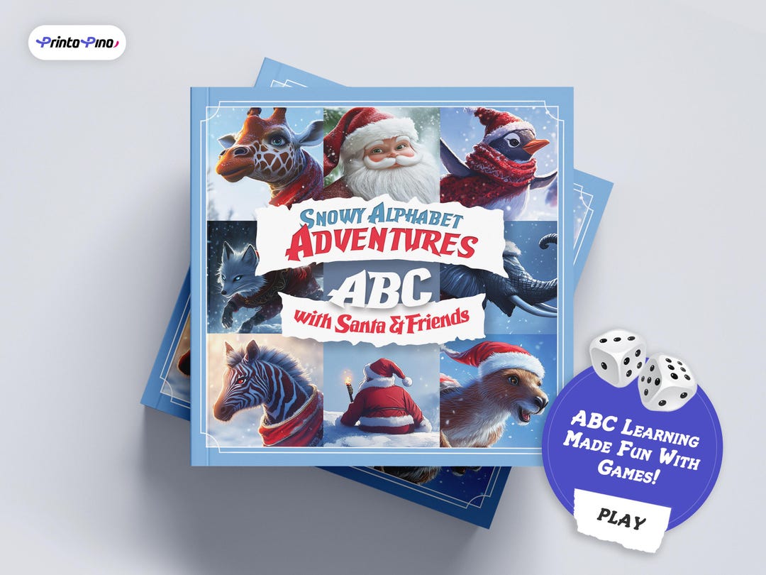 Christmas Alphabet Book, Santa & Friends, Toddler Learning - Etsy UK