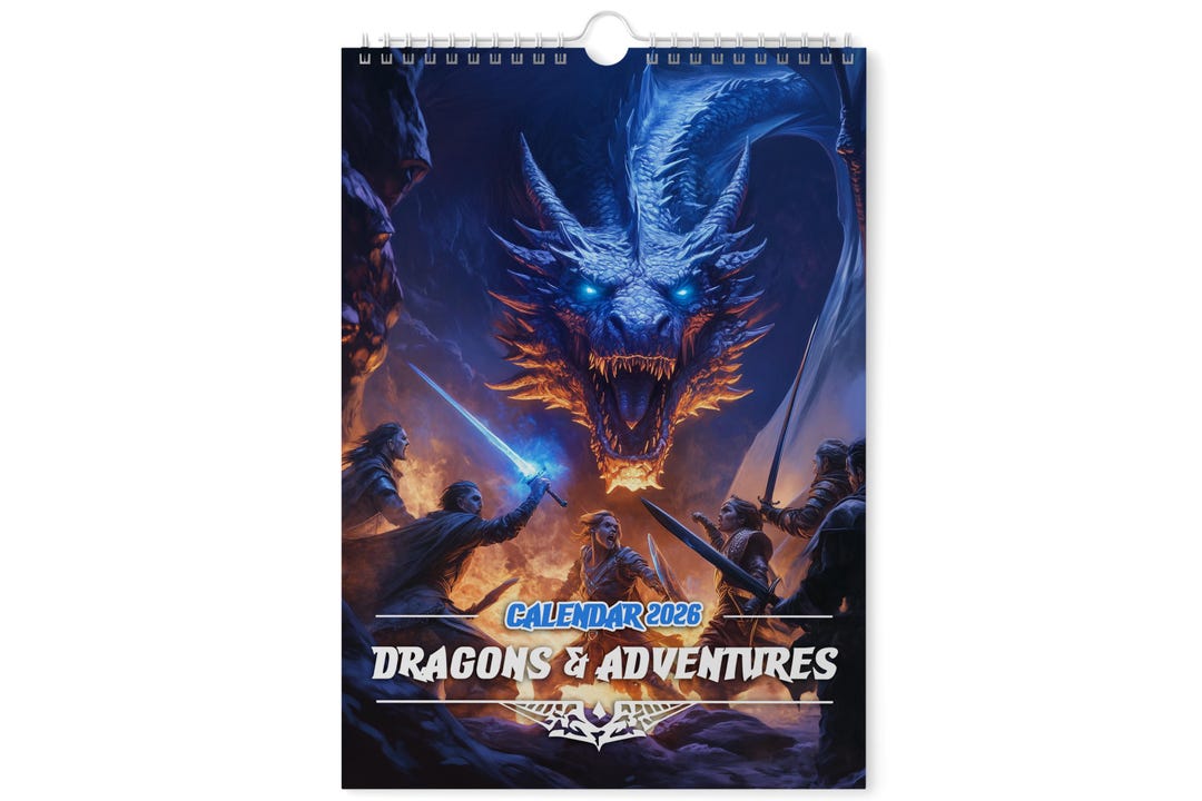 2026 Dragons Wall Calendar: Fantasy RPG Adventure, Eco-friendly - Etsy