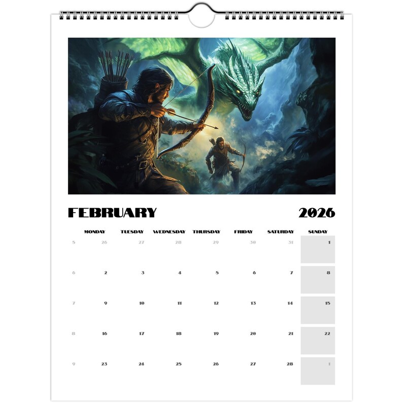 Wall Calendar 2026 Dragons Fantasy Adventure – Epic Illustrations for ...