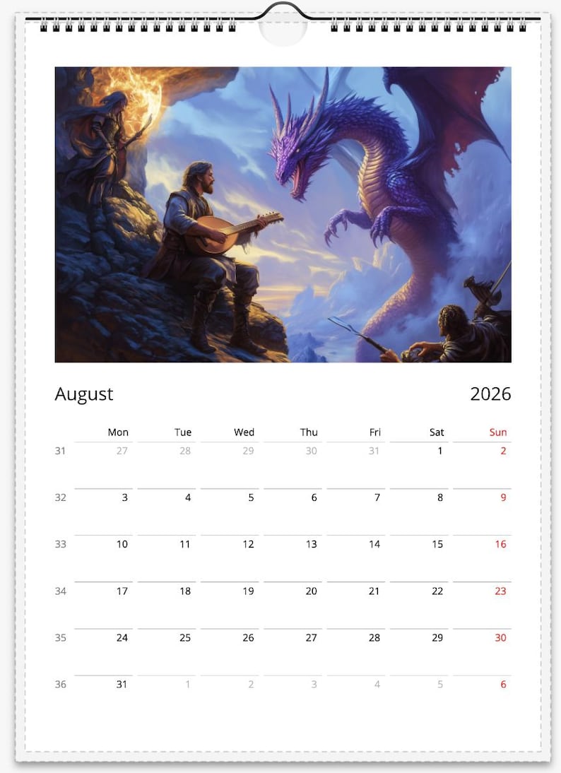 2026 Dungeons & Dragons Wall Calendar: Fantasy RPG Adventure ...