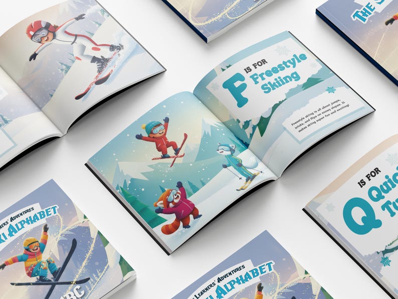 Ski ABC Children’s Book — Snowy Alphabet Journey Through Mountains ...