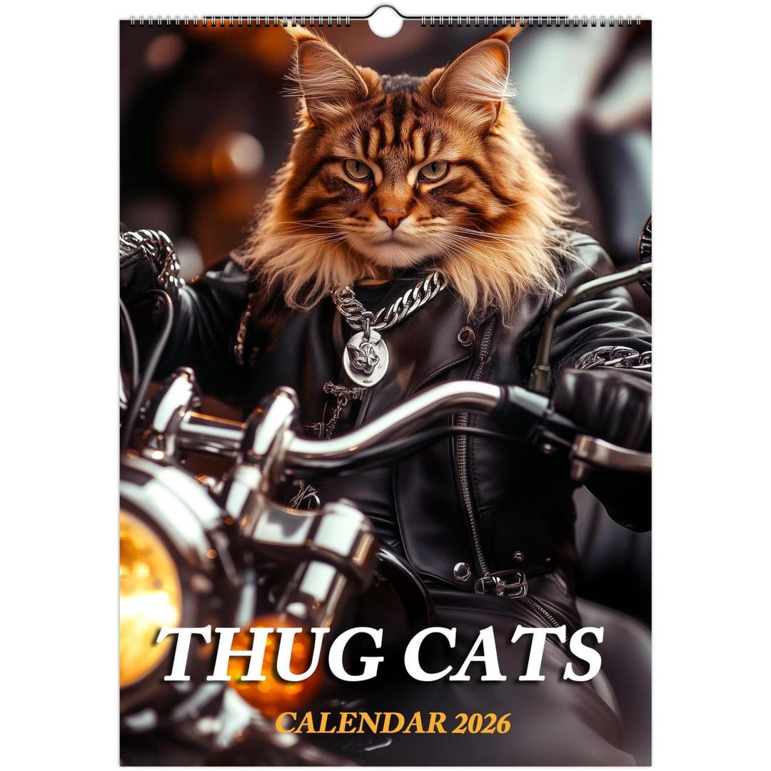 2026 Thug Cats Wall Calendar: Hilarious Gangster Cat Art - Etsy