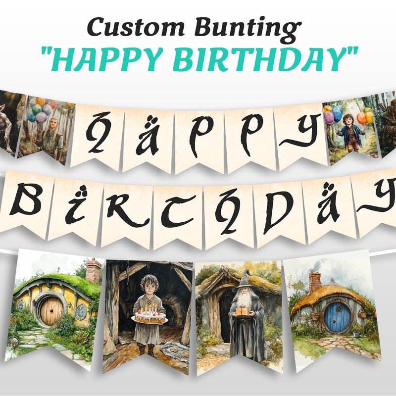 Dnd Bunting Birthday Banner - Etsy