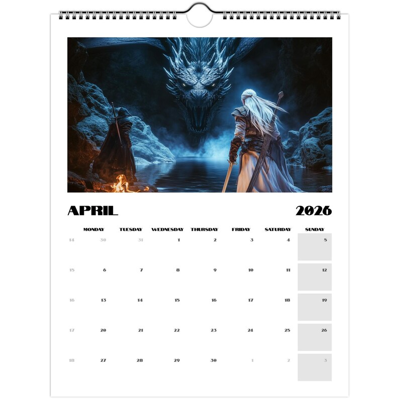 Wall Calendar 2026 Dragons Fantasy Adventure – Epic Illustrations for ...
