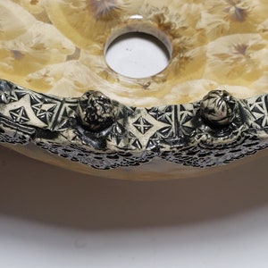 Oval Handmade Ceramic Vessel Sink With Concave Shape and Paisely Floral ...