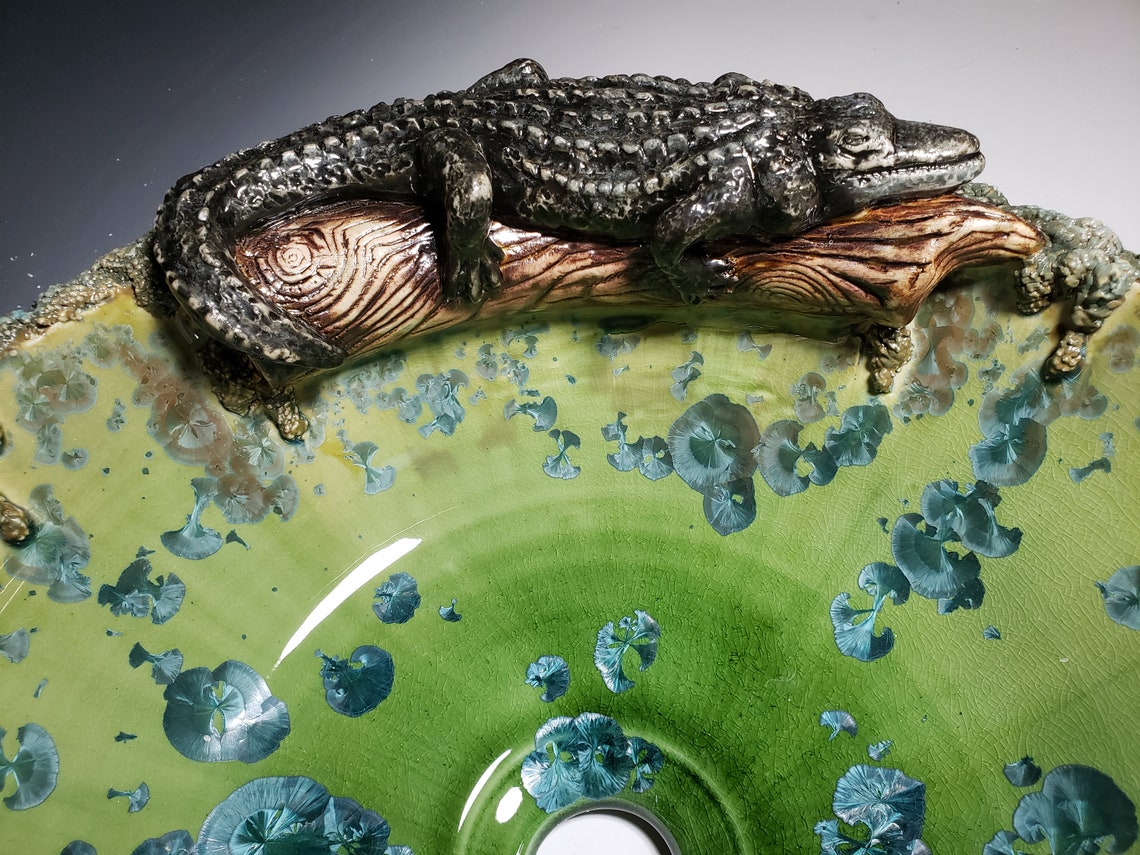 Alligator Vessel Sink Crocodile Handmade Ceramic Custom Art | Etsy