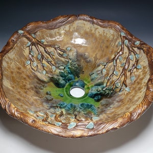 Amazing Tree Vessel Sink Branches and Leaves Handmade Art Basin ...