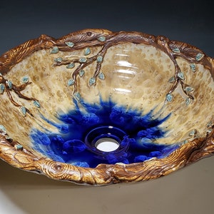 Amazing Tree Vessel Sink Branches and Leaves Handmade Art Basin ...