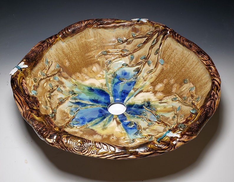 Amazing Tree Vessel Sink Branches and Leaves Handmade Art Basin ...