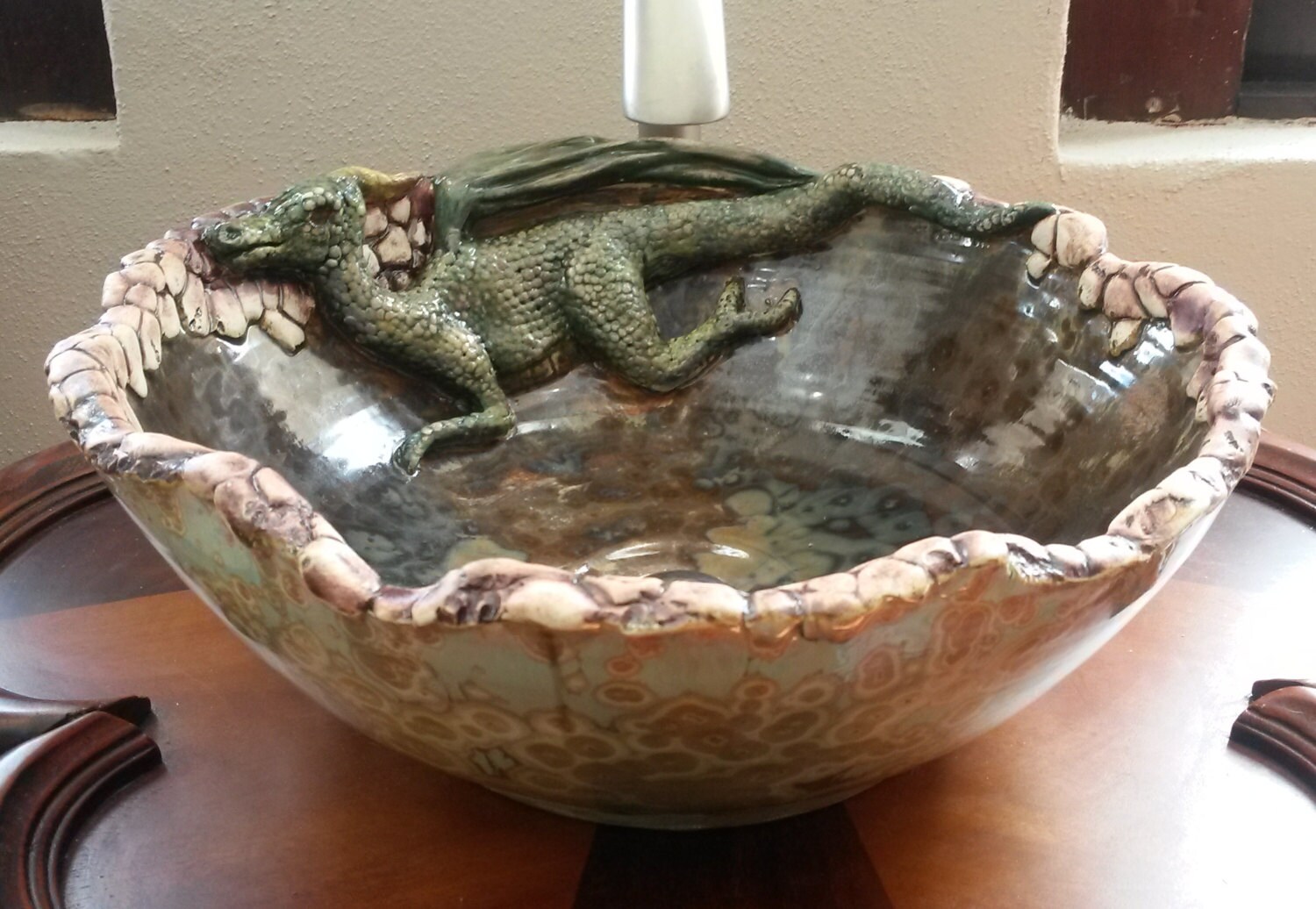 Medieval Dragon Scuputure Art Vessel Sink Custom Ceramic Art | Etsy