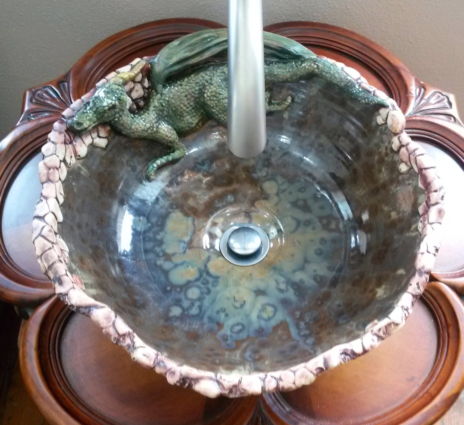 Medieval Dragon Scuputure Art Vessel Sink Custom Ceramic Art | Etsy