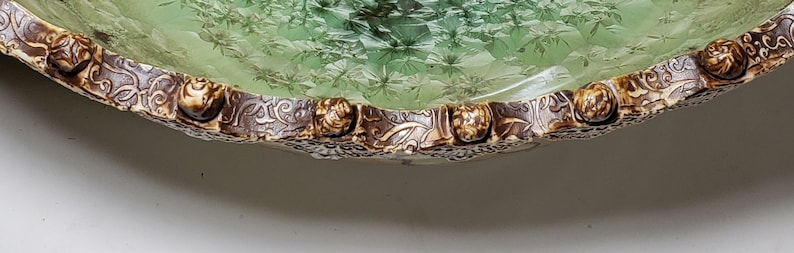 Oval Handmade Ceramic Vessel Sink With Concave Shape and Paisely Floral ...