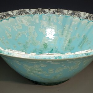 Vessel Sink Gingko Leaves Art Nouveau Style Handmade Custom Ceramic ...