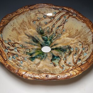 Amazing Tree Vessel Sink Branches and Leaves Handmade Art Basin ...