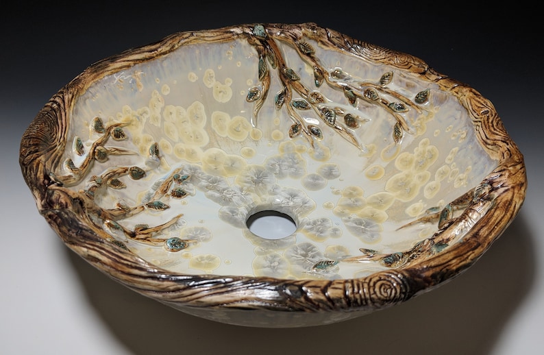 Amazing Tree Vessel Sink Branches and Leaves Handmade Art Basin ...