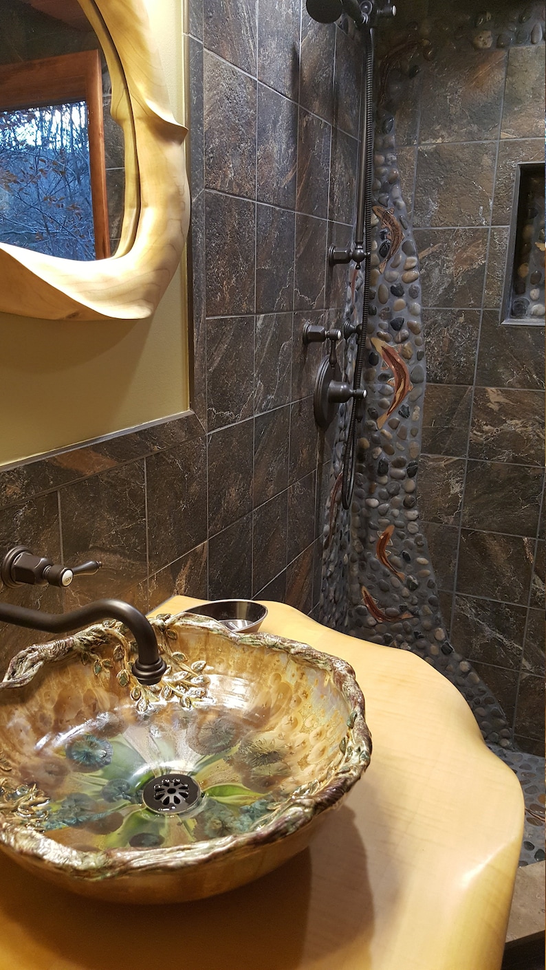 Amazing Tree Vessel Sink Branches and Leaves Handmade Art Basin ...