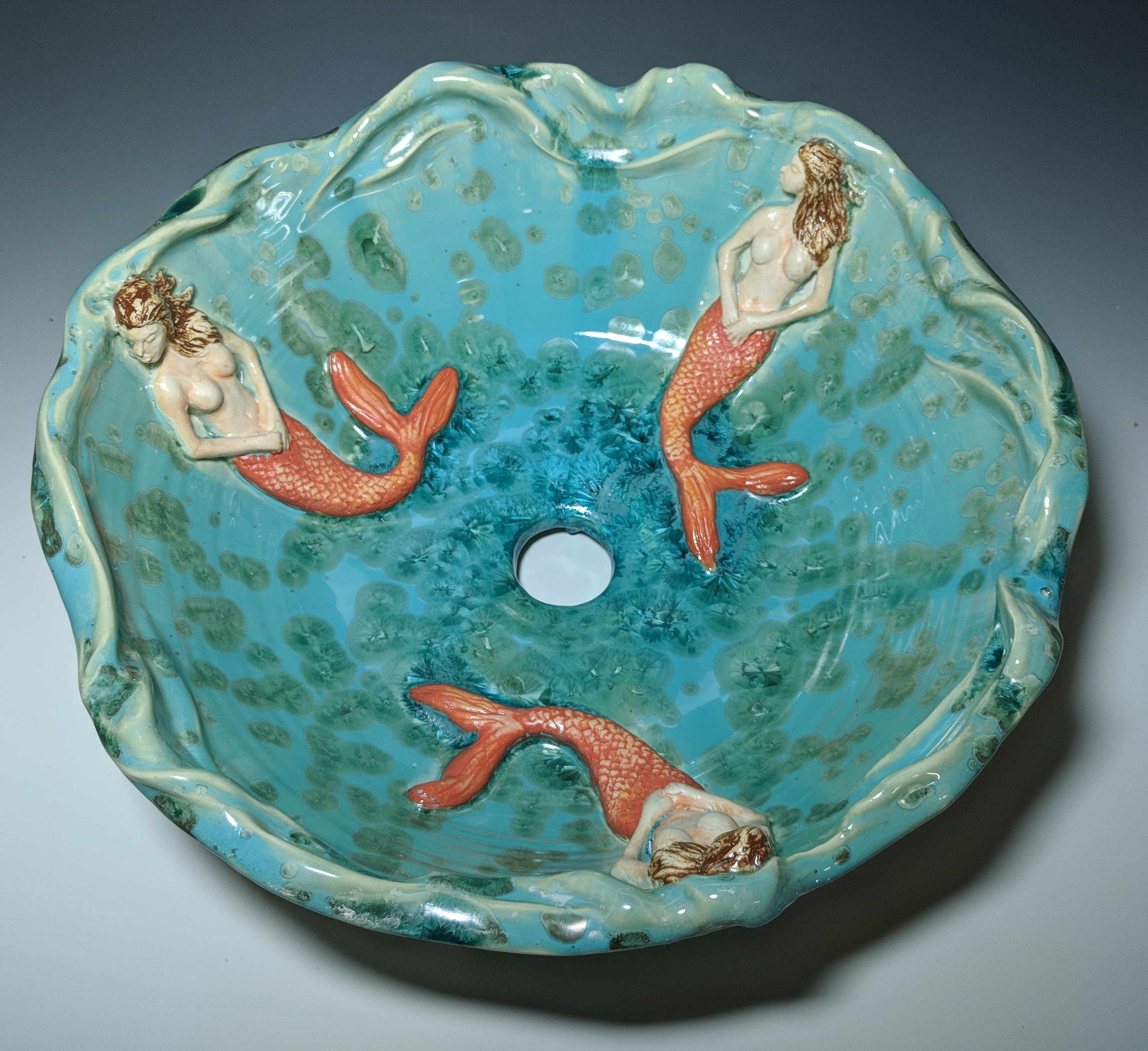Mermaid Vessel Sink Custom Sculpture Handmade Ceramic Art Basin MADE TO ...