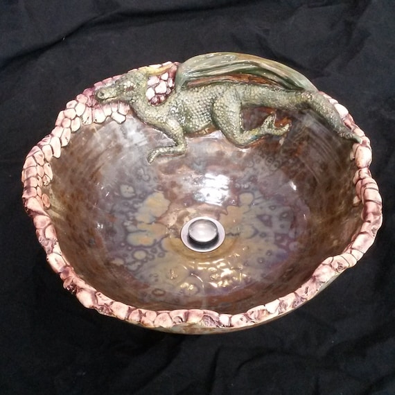 Medieval Dragon Scuputure Art Vessel Sink Custom Ceramic Art | Etsy