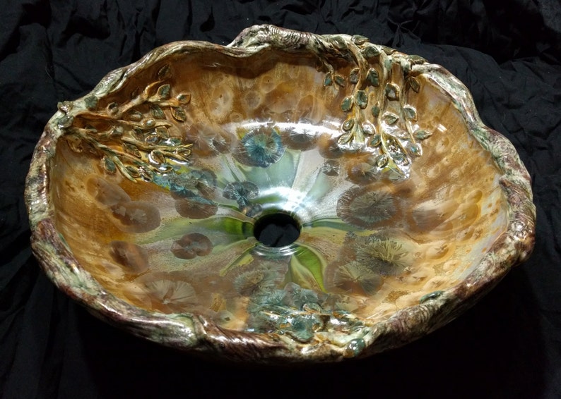 Amazing Tree Vessel Sink Branches and Leaves Handmade Art Basin ...