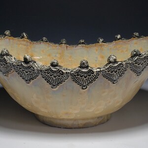 Oval Handmade Ceramic Vessel Sink With Concave Shape and Paisely Floral ...