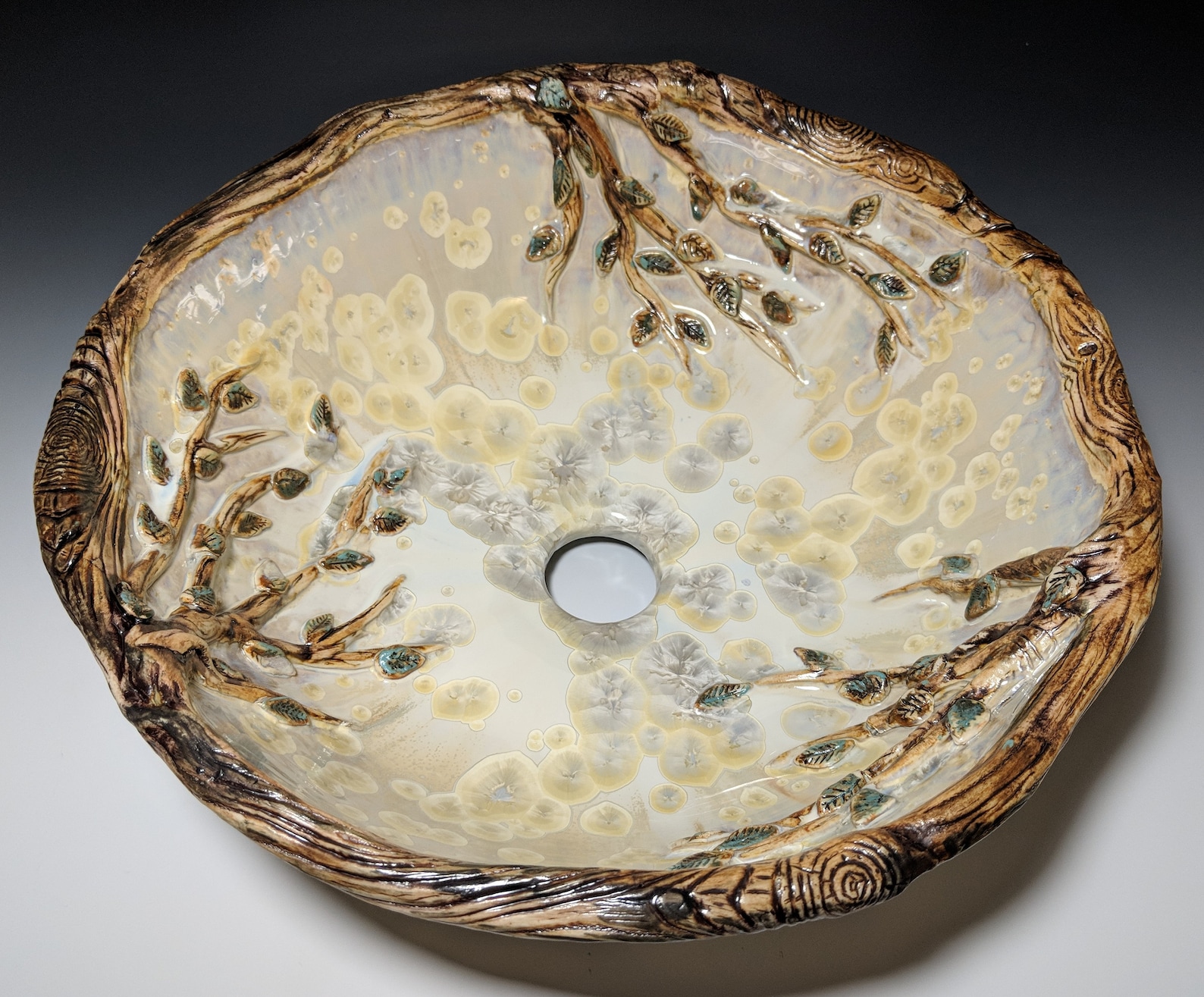 Amazing Tree Vessel Sink Branches and Leaves Handmade Art Basin ...