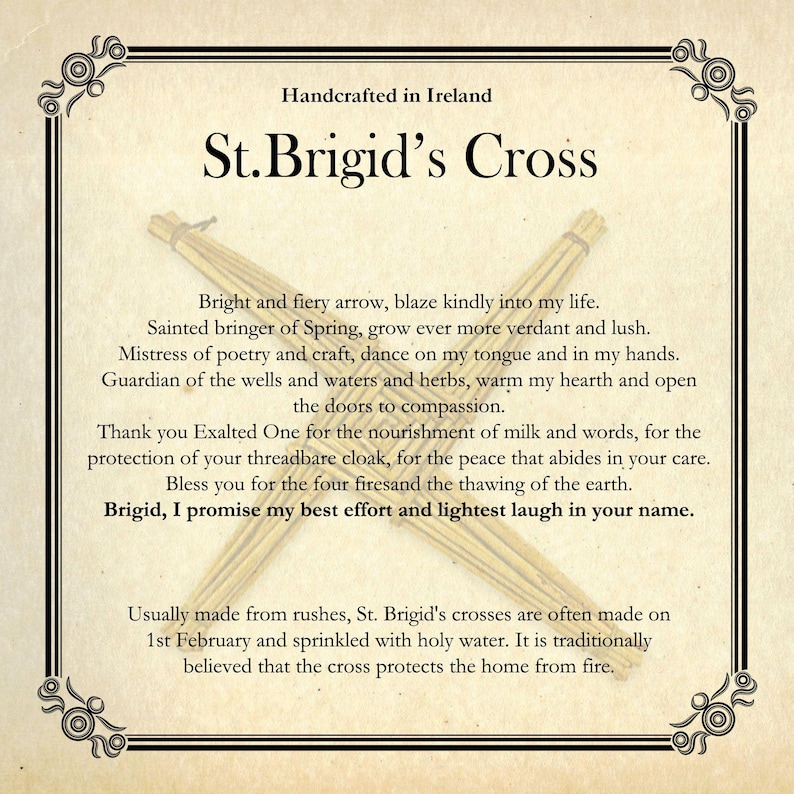 St. Brigid's Cross and Blessing - Etsy