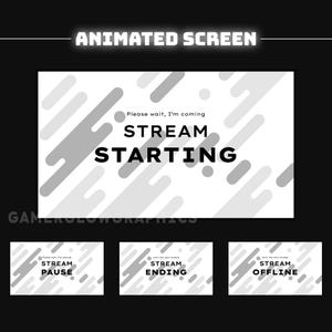 White Animated Stream Overlay - Twitch, Youtube, Kick - Compatible With ...
