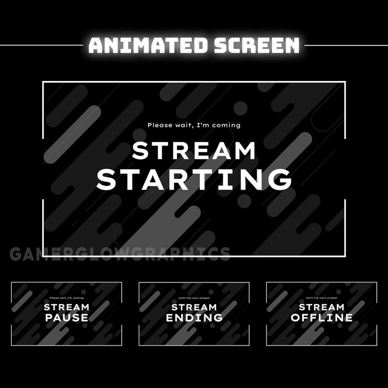 Dark Animated Stream Overlay - Twitch, Youtube, Kick - Compatible With ...