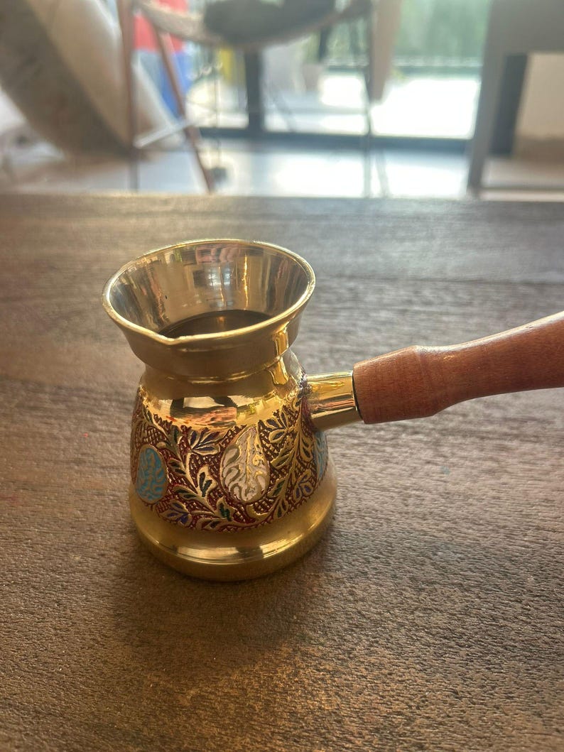 Handmade Copper Turkish Coffee Pot: Peacock Finjan, Middle Eastern ...