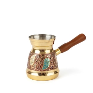 Handmade Copper Turkish Coffee Pot: Peacock Finjan, Middle Eastern ...