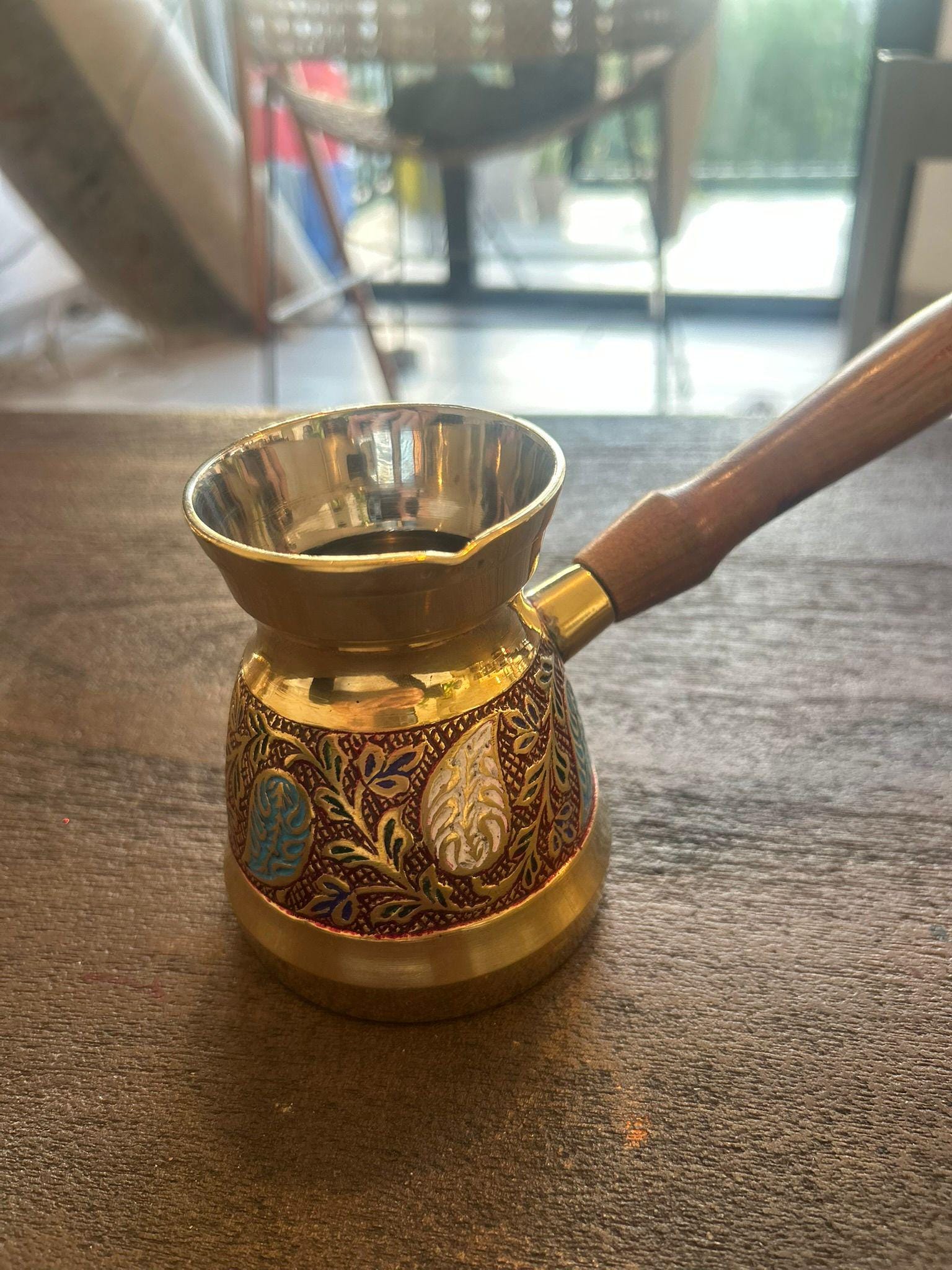 Handmade Copper Turkish Coffee Pot: Peacock Finjan, Middle Eastern ...