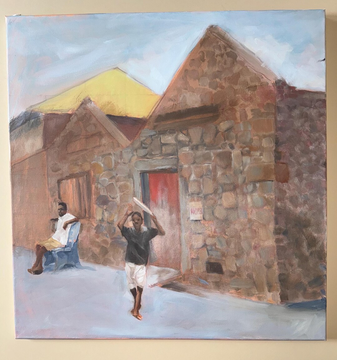African Village Still Life Painting on Canvas 24”x25” - Etsy