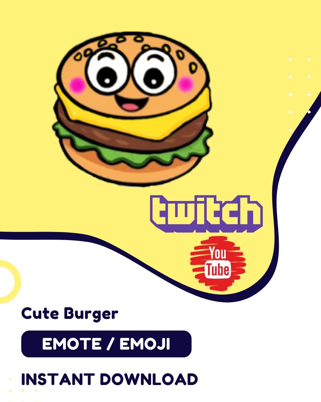 Cute Burger Emote / Emoji | Twitch Youtube - Etsy