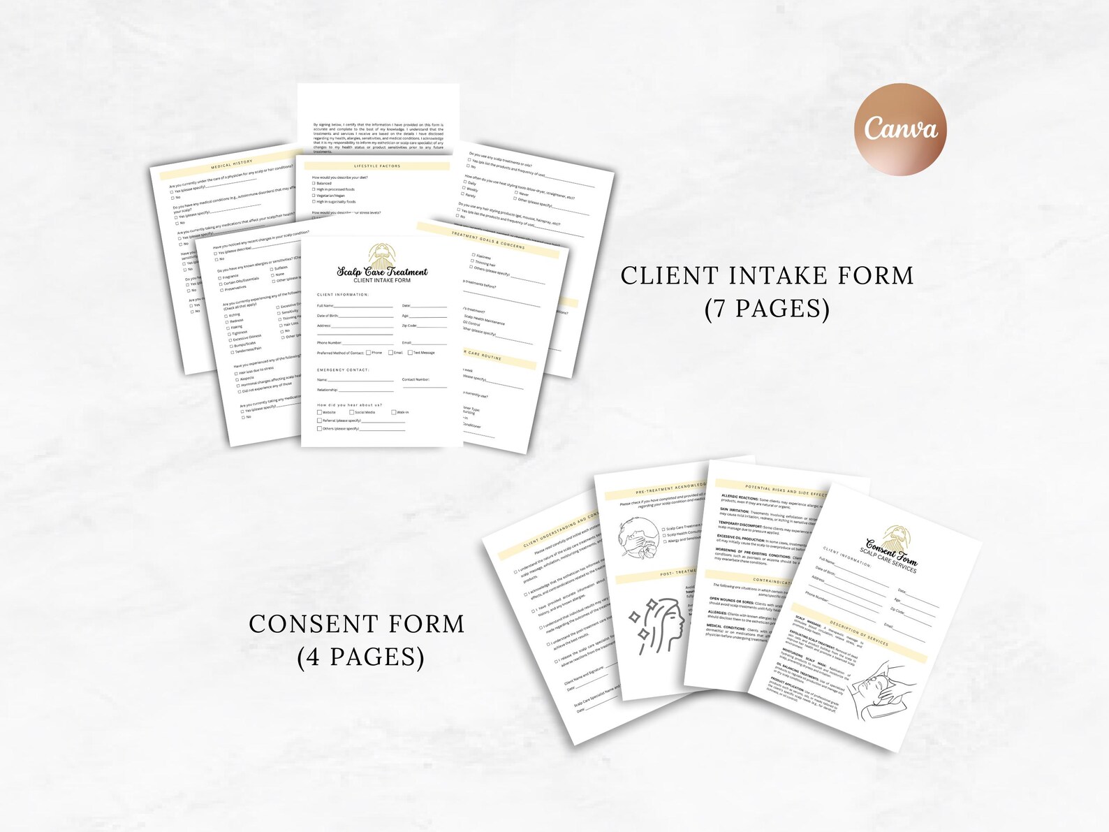 Editable Esthetician Templates Scalp Consultation Form Printable ...