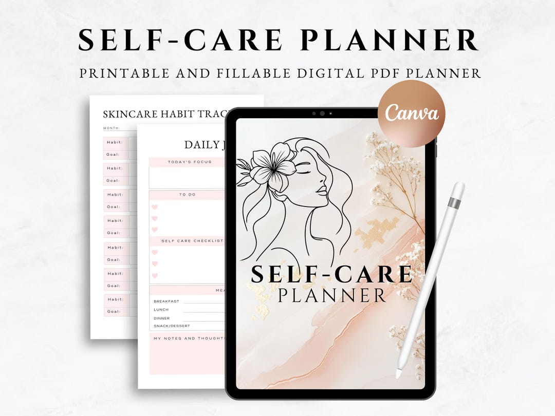 Self-care Planner Digital Self Care Journal Printable Wellness Journal ...