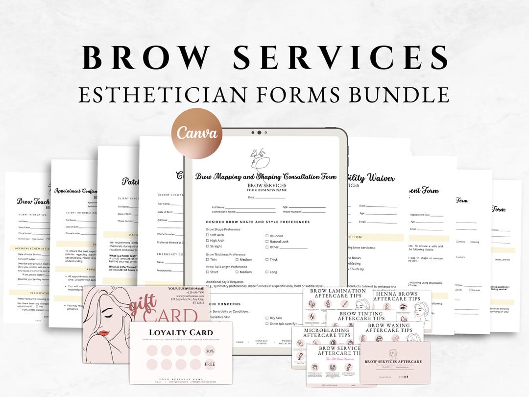 Brow Lamination Consent Form Printable Brow Waxing Form Editable ...