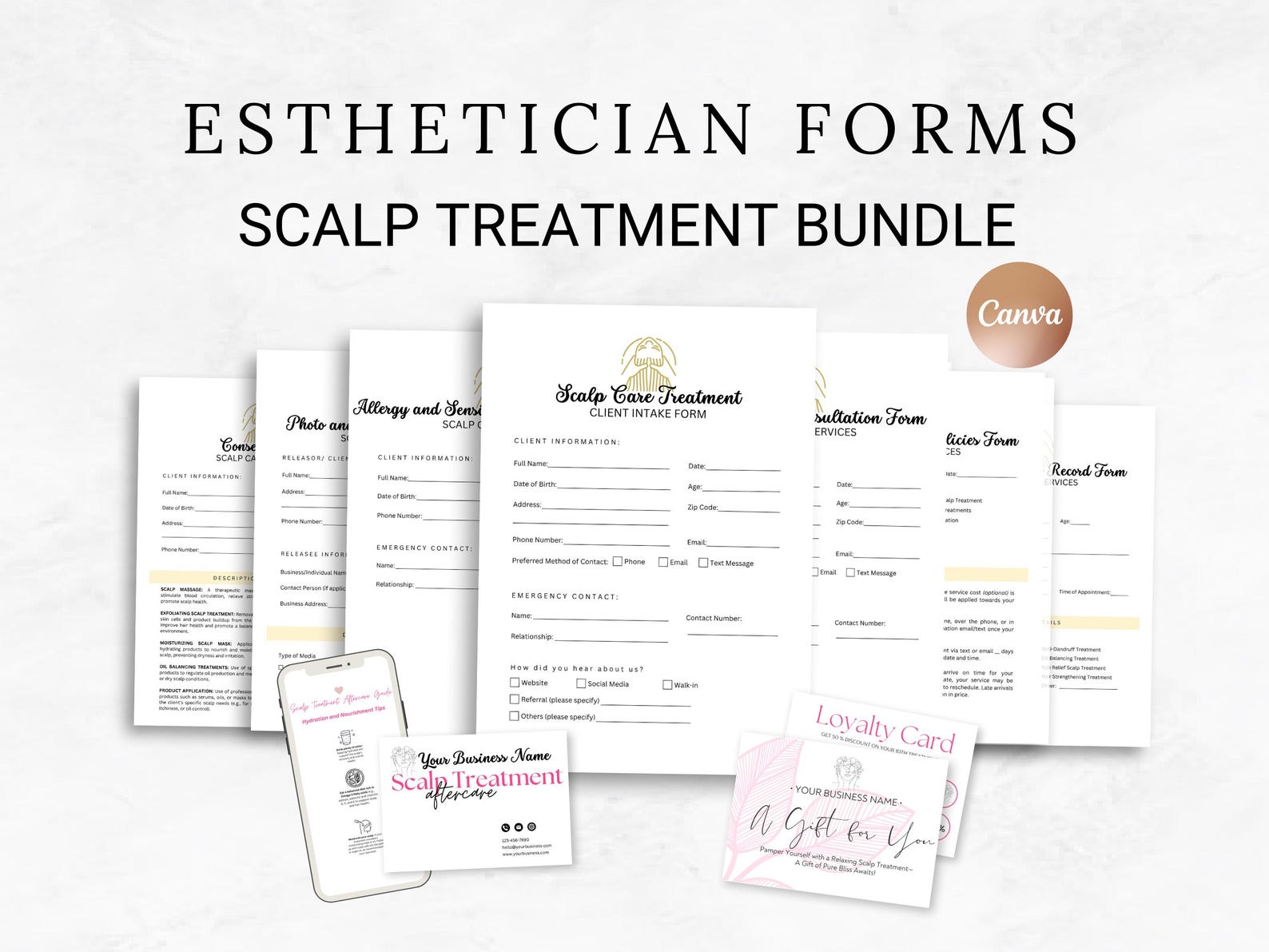 Editable Esthetician Templates Scalp Consultation Form Printable ...
