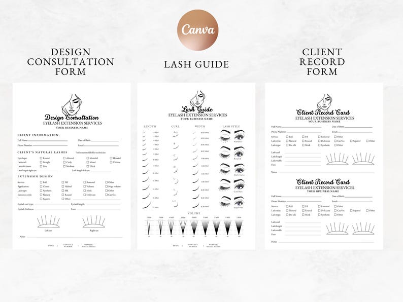 Eyelash Extension Forms Editable Lash Consent Templates Editable ...