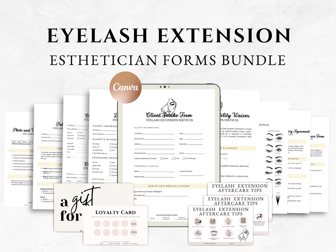 Eyelash Extension Forms Editable Lash Consent Templates Editable ...